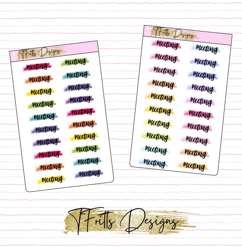 Planner Stickers - Meeting - Cursive - Script - B - Etsy