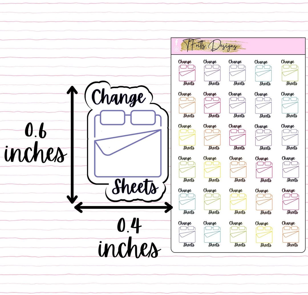 Planner Stickers - Chores - Change Sheets - Clean - Icon - Etsy
