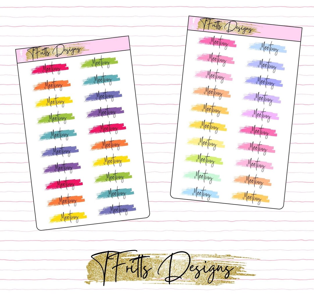 Planner Stickers - Meeting - Cursive - Script - C - Etsy