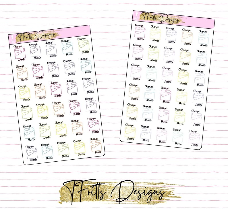 Planner Stickers - Chores - Change Sheets - Clean - Icon - Etsy
