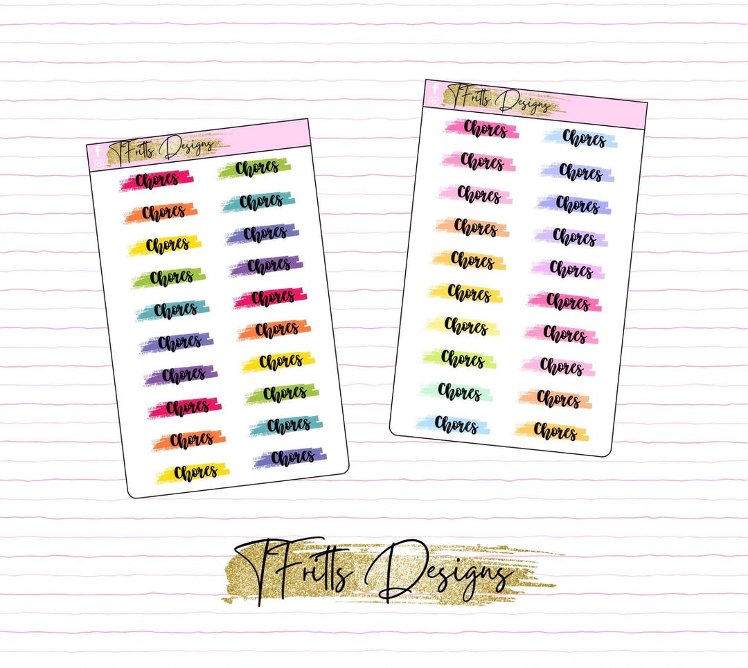 Planner Stickers - Chores - Chore List - Cursive - Script - B - Etsy