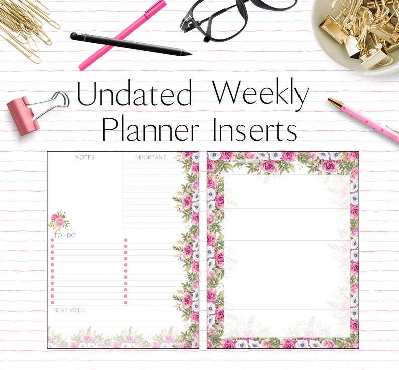 Weekly Planner Inserts - Undated Planner - Extension - C - Etsy