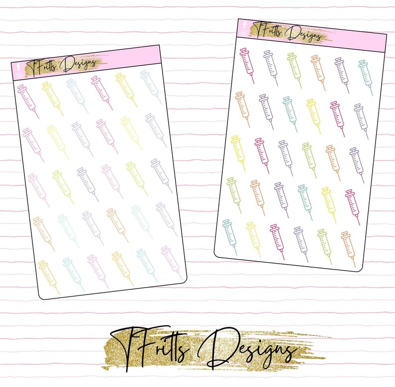 Planner Stickers - Icon - Shot - Needle - Injection - Etsy