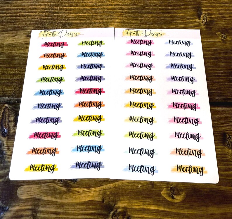Planner Stickers - Meeting - Cursive - Script - B - Etsy