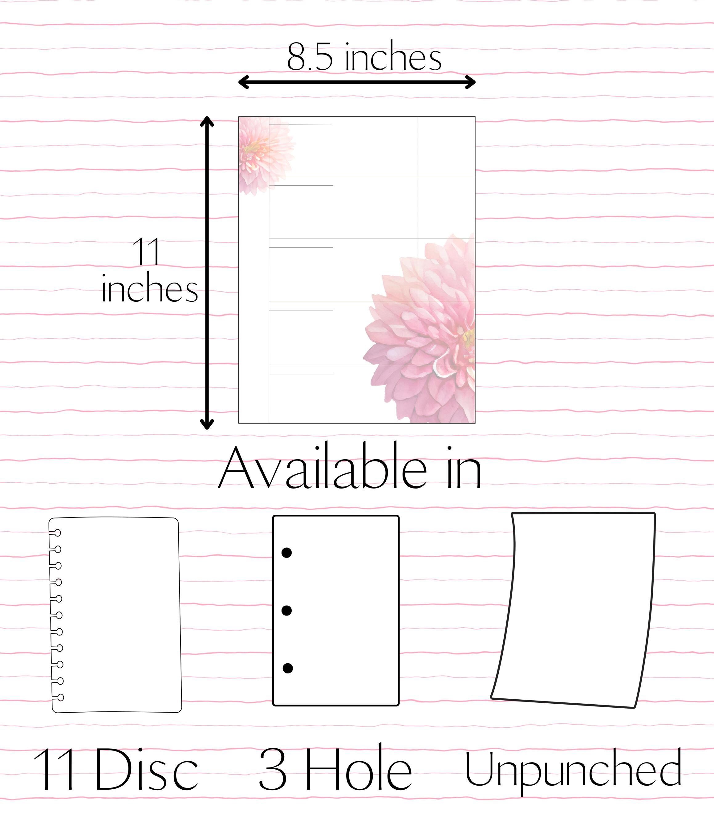 Weekly Planner Inserts - Undated Planner - Extension - A - Etsy