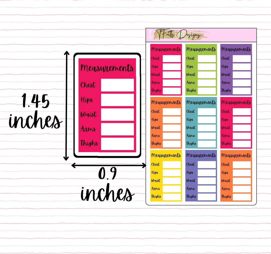 Planner Stickers - Tracker - Measurements - Fitness - Etsy