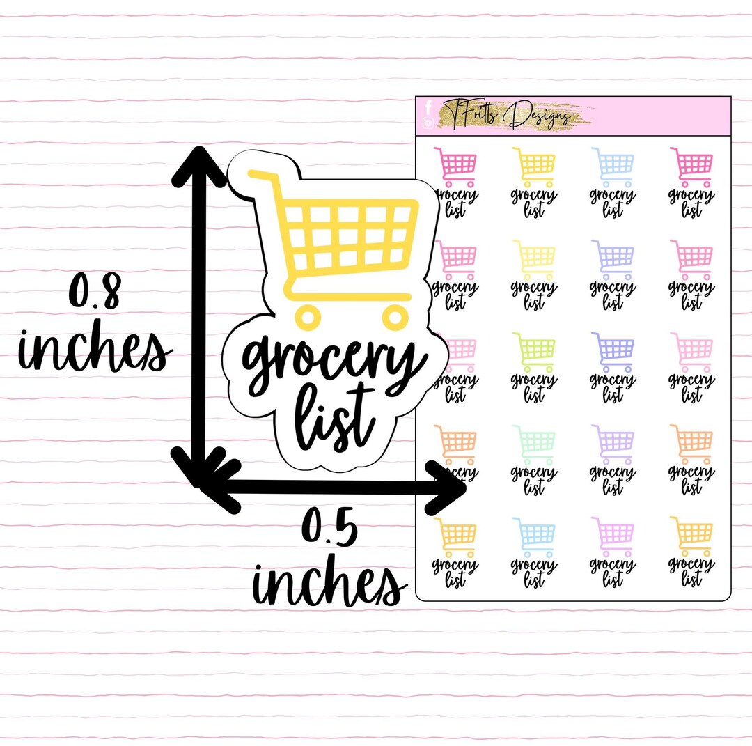 Planner Stickers - Icon - Grocery - Shop - Etsy