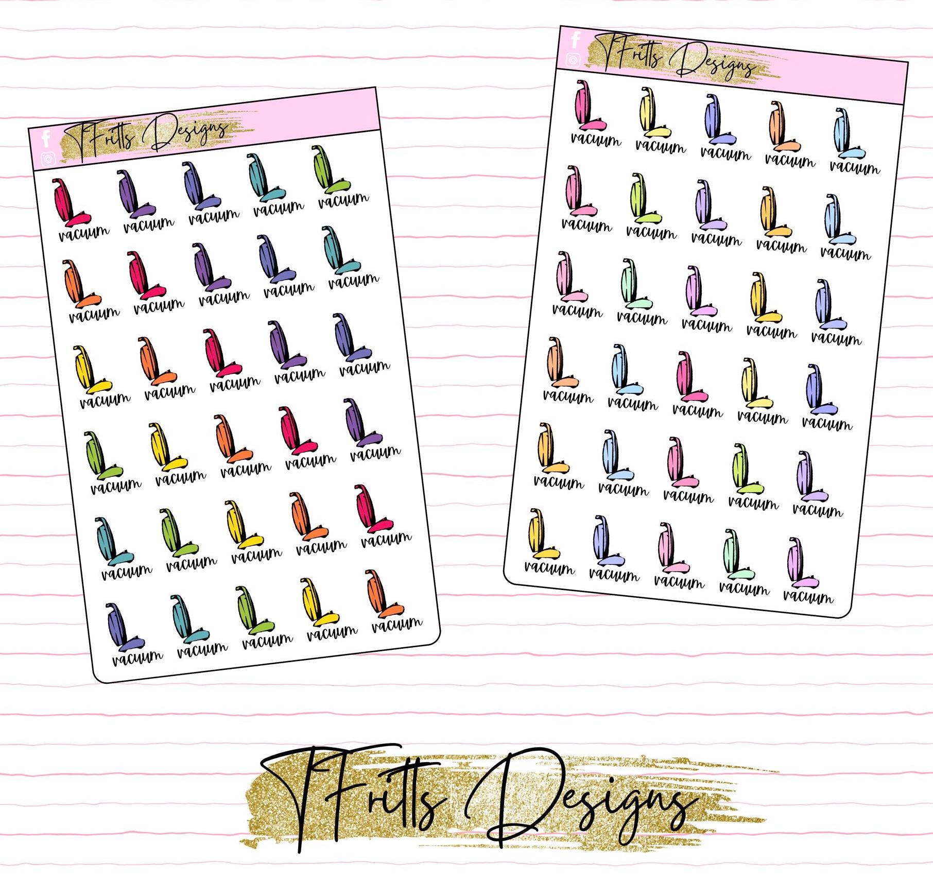 Planner Stickers - Chores - Vacuum - Clean - Icon - Etsy