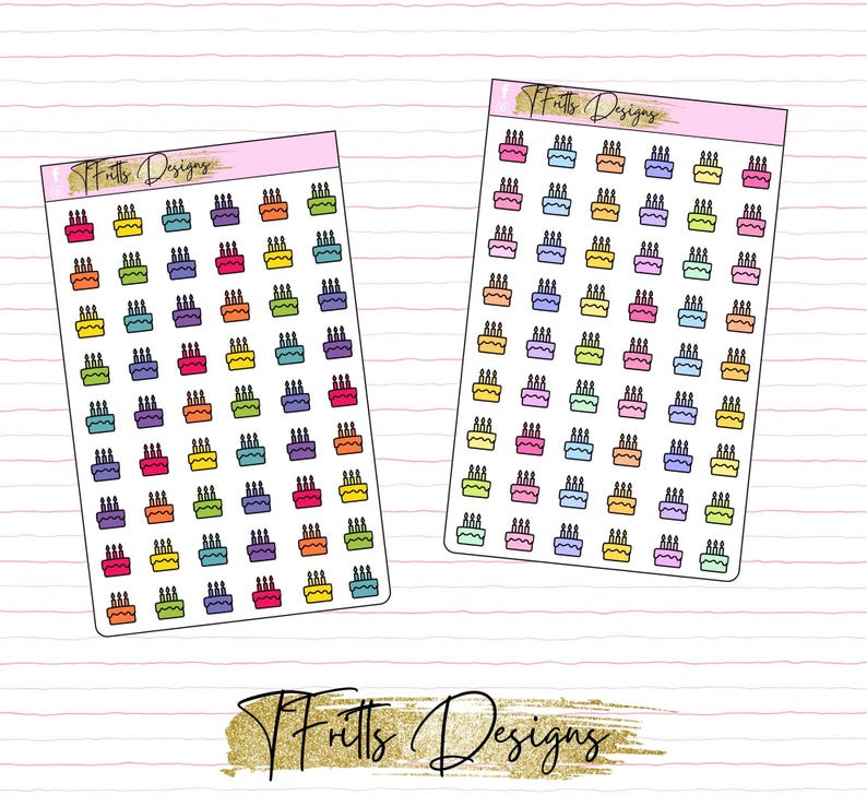 Planner Stickers - Icon - Cake - Birthday - Happy Birthday - Etsy