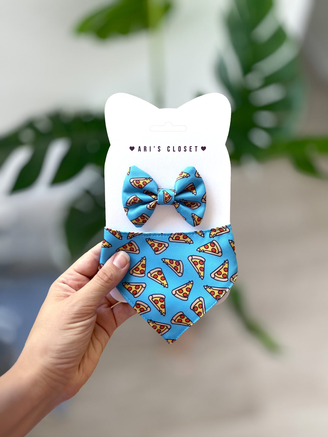 Pizza Pet Bandana, Blue Pet Bandana, Food Cat Bandana, Food Dog Bandana ...