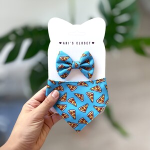Pizza Pet Bandana, Blue Pet Bandana, Food Cat Bandana, Food Dog Bandana ...
