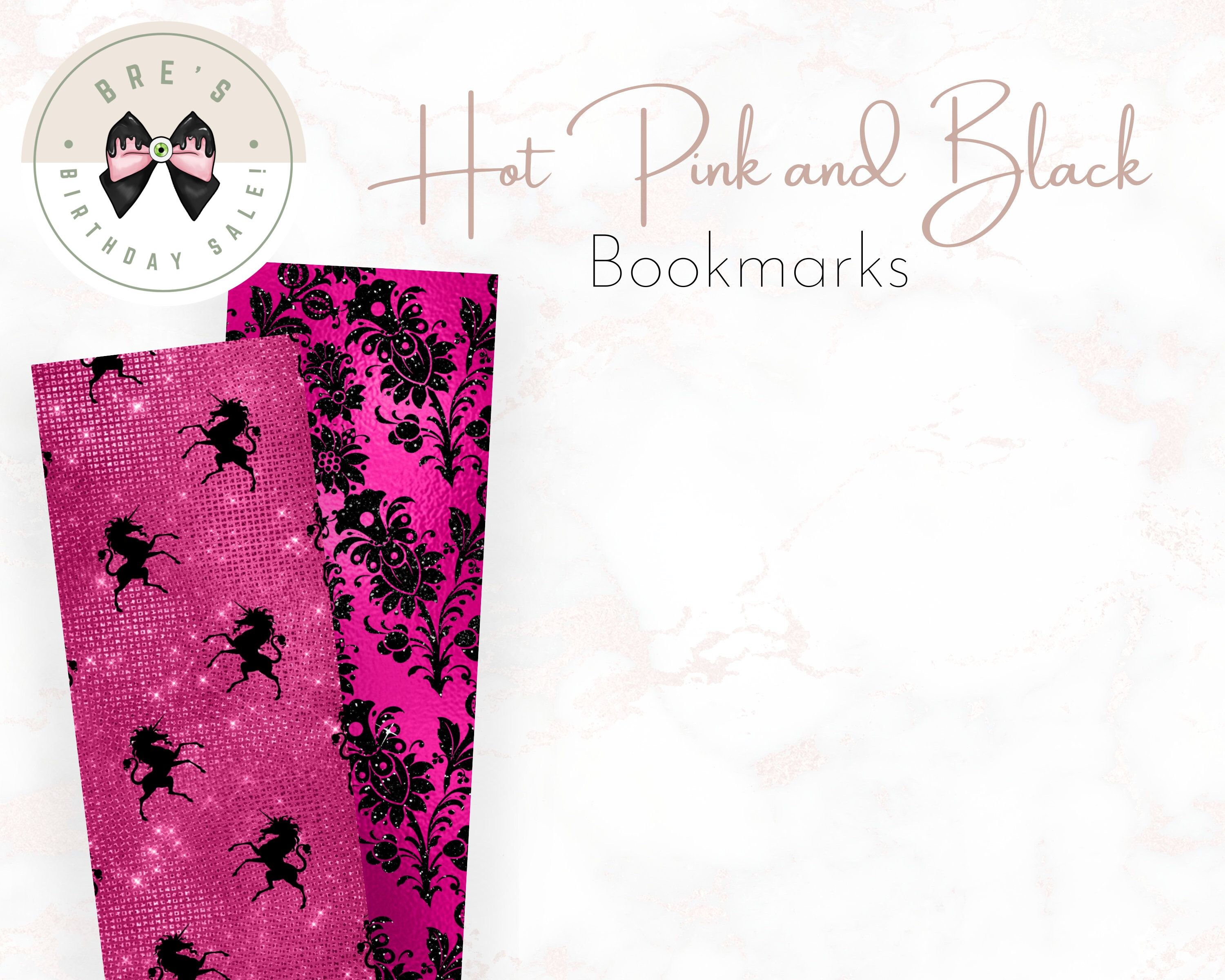 Hot Pink Bookmarks Set of 5 Book Lover Gifts Under 10 | Etsy