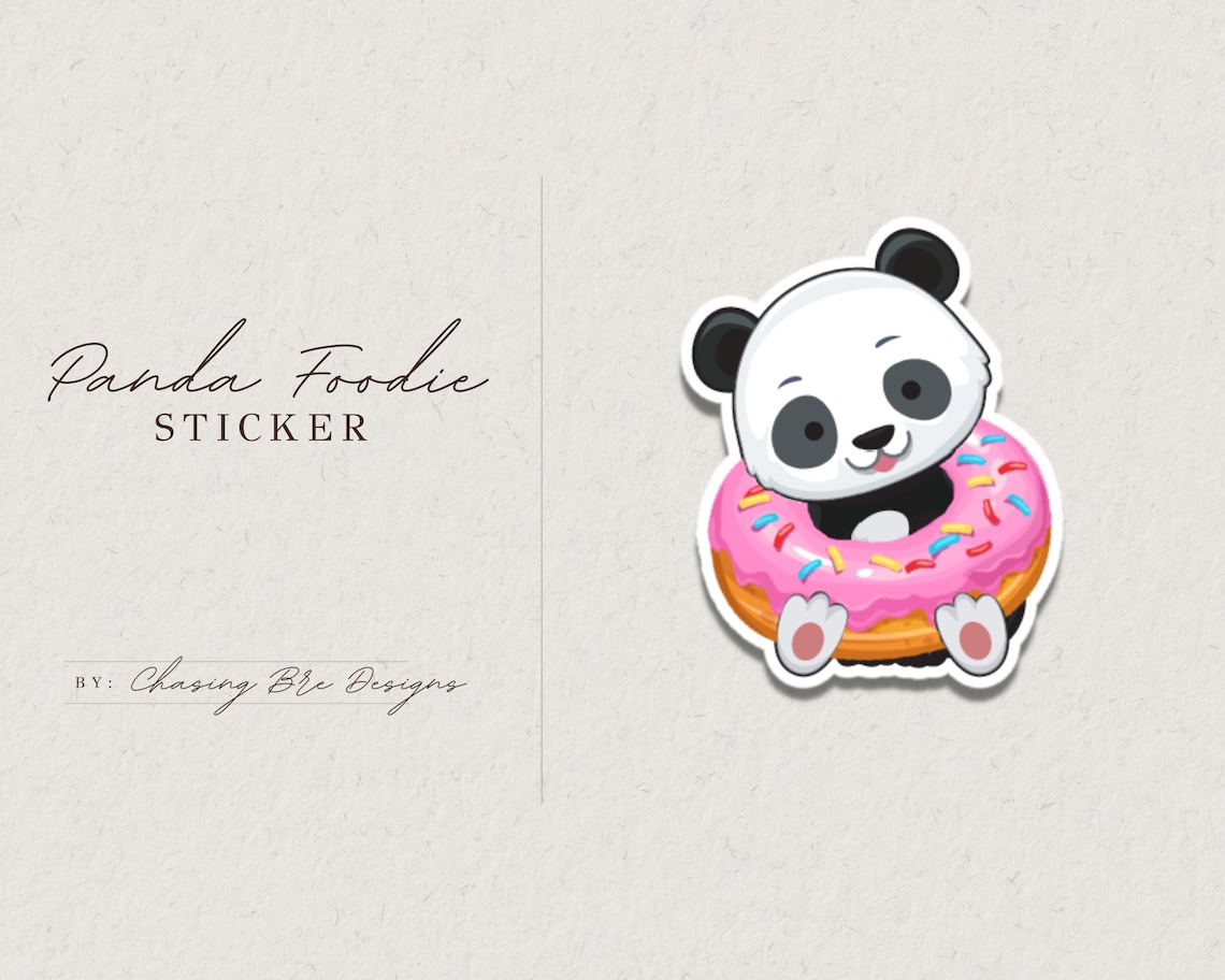 Panda Donut Sticker Kawaii Sticker Cute Sticker Donut | Etsy