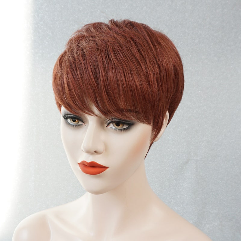 Full Lace Human Hair Short Wig - Etsy