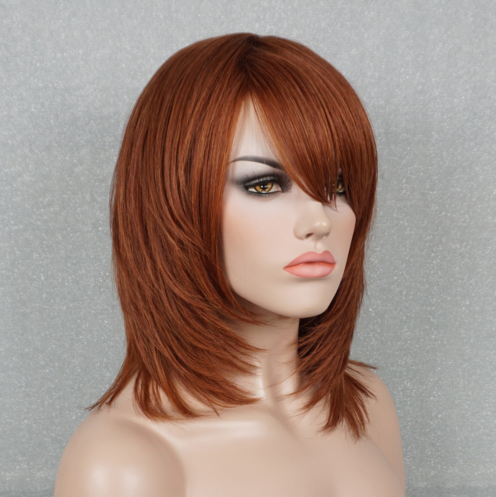 100 Real Human Hair Wig For White Women Auburn Shag Wigs With Etsy