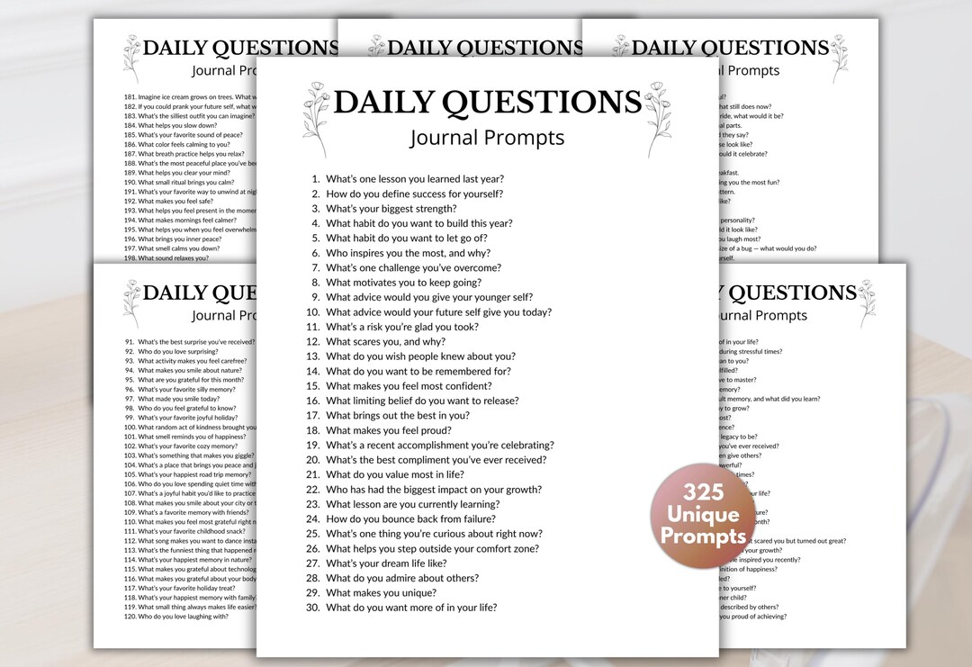 325 Daily Question Writing Prompts, Journal Prompts, Reflective ...