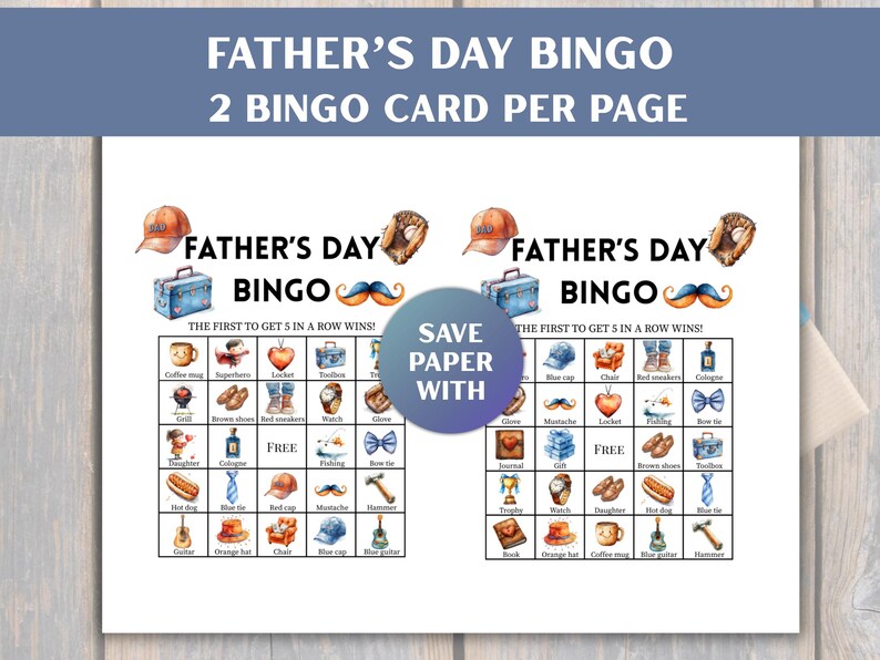 Father’s Day Bingo, 60 Printable Father’s Day Bingo Cards, Father’s ...