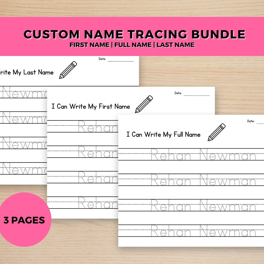 Custom Name Tracing Sheet Handwriting Practice Personalized Handwriting ...