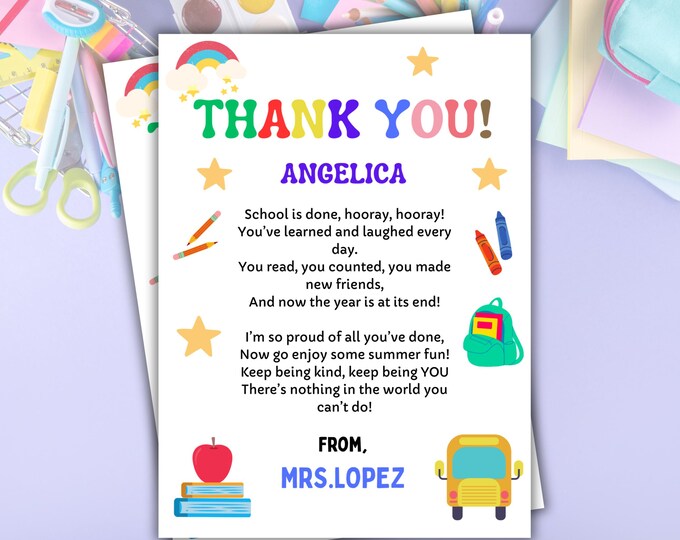 End of Year Poem From Preschool Teacher, Editable Goodbye Letter for ...