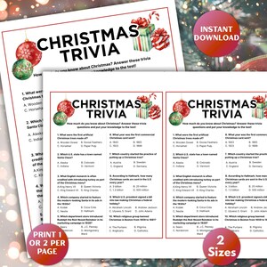 Christmas Trivia Game, Family Holiday Trivia Game, Adult Holiday Games ...