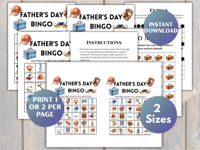 Father’s Day Bingo, 30 Printable Father’s Day Bingo Cards, Father’s ...