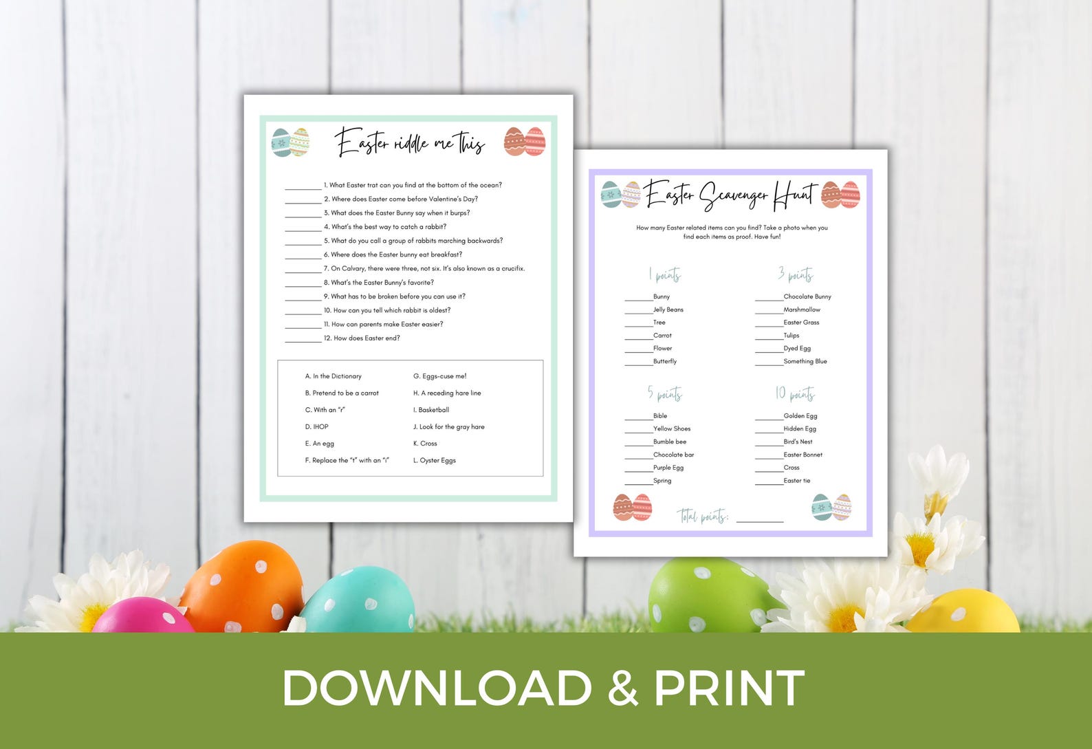 Easter Game Bundle, 12 Printable Easter Games, Easter Trivia Games ...