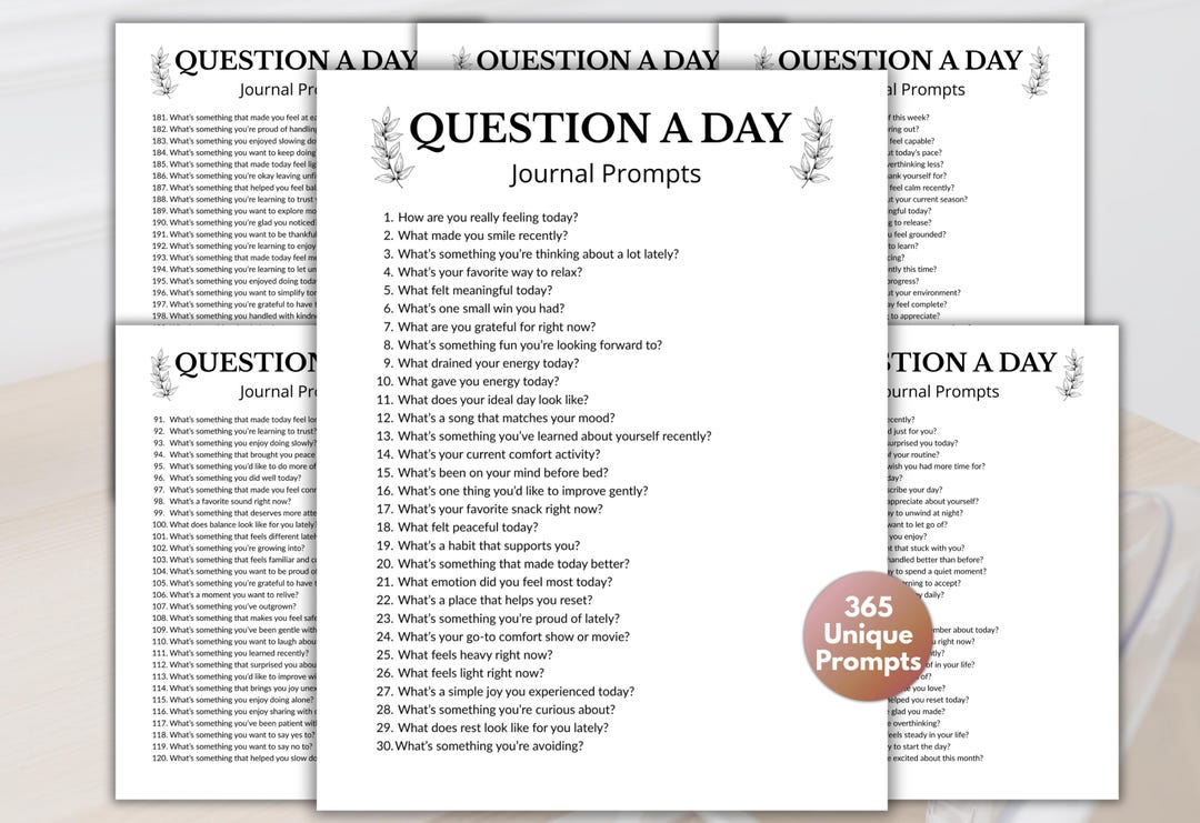 365 Daily Writing Prompts, Deep Journal Prompts, Question a Day, Daily ...