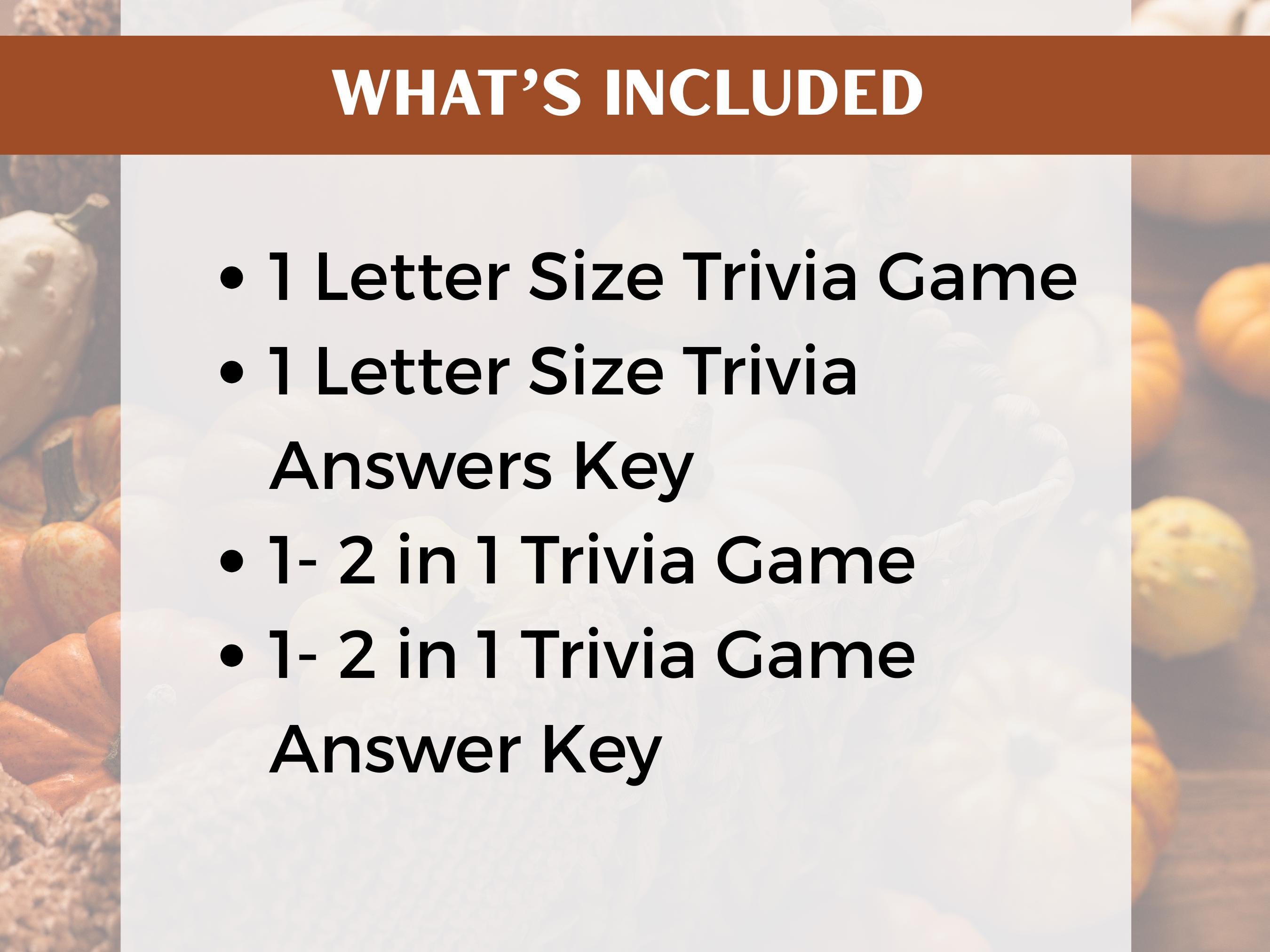 Fall Trivia Game, Autumn Printable Games, Fall Printable Games, Fall ...