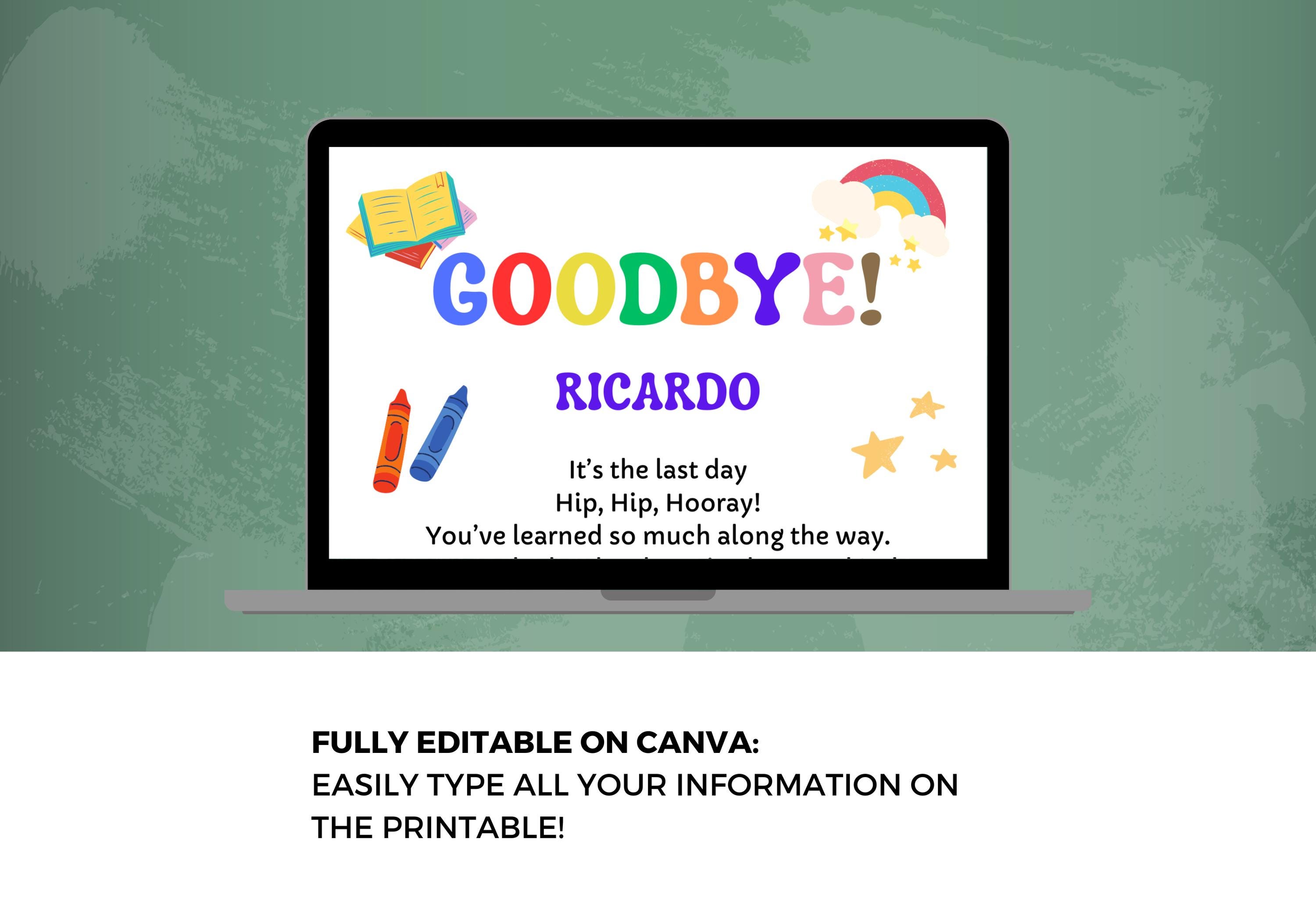 End of the Year Poem From Teacher | Last Day of School Graduation Gift ...