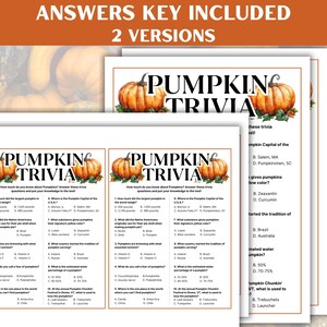 Pumpkin Trivia Game, Fall Trivia Game, Autumn Printable Games, Office ...