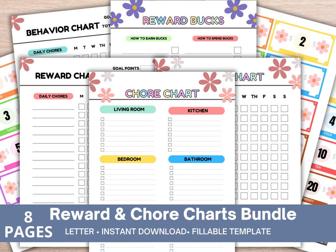 Fillable Charts Bundle, Reward Chart, Behavior Chart, Chore Chart ...