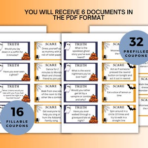 Truth or Scare | Halloween Party Game | 48 Printable Cards | Halloween ...