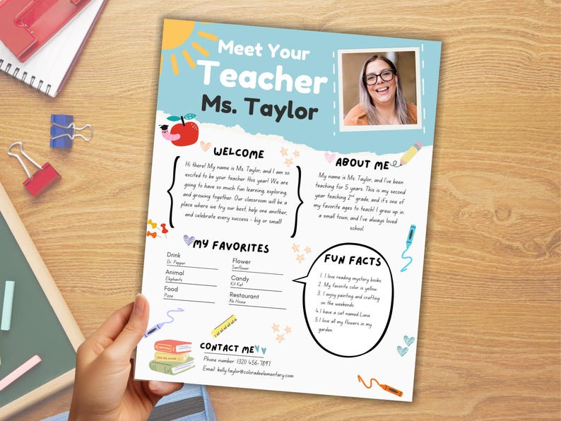 Editable Meet the Teacher Canva Template | Cute Fun Style Meet Your ...