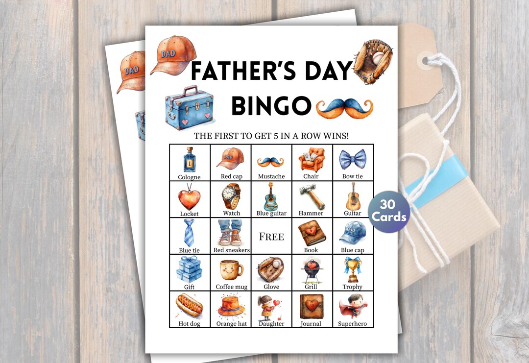 Father’s Day Bingo, 30 Printable Father’s Day Bingo Cards, Father’s ...