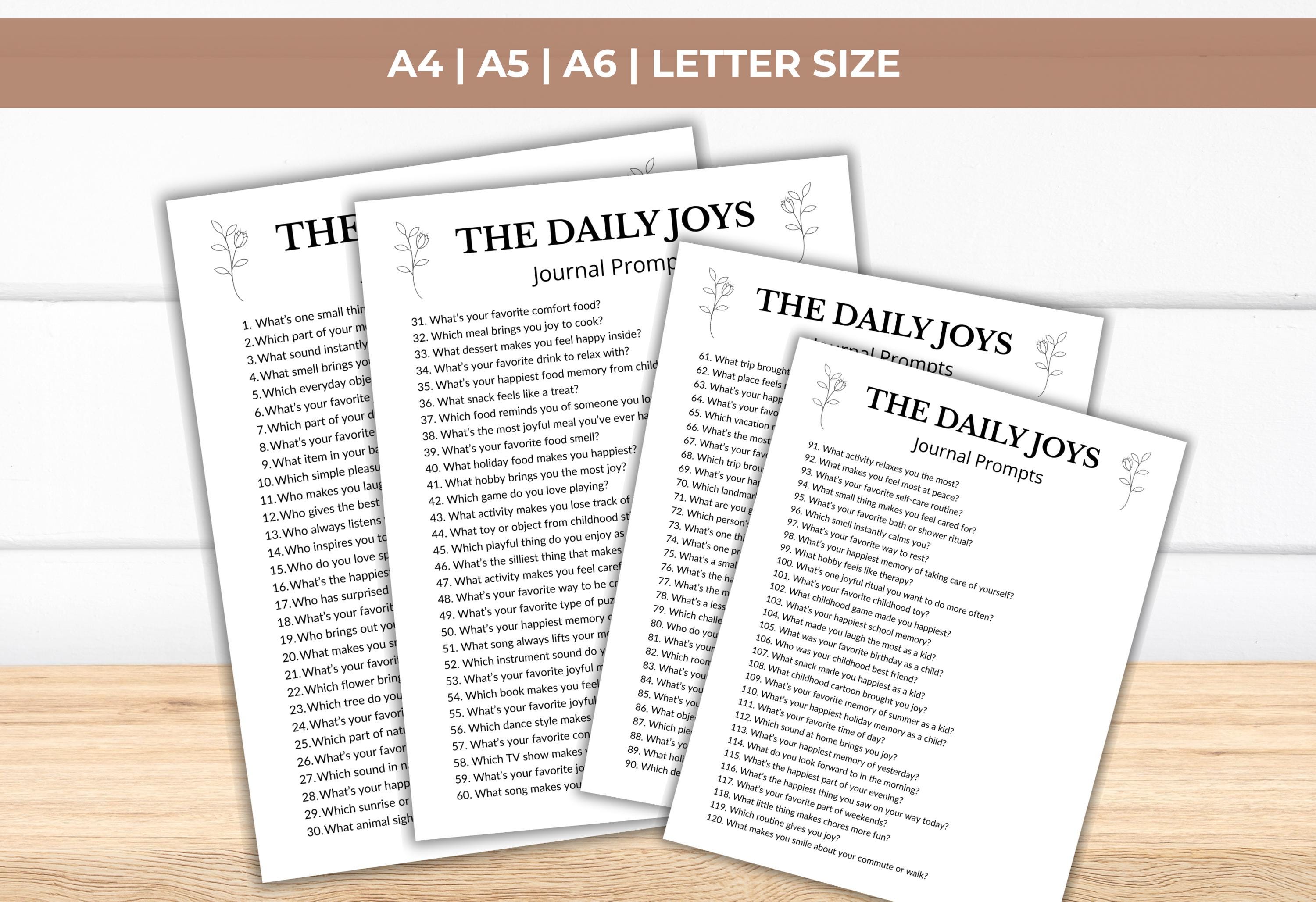 200 Daily Joys Journal Prompts, Self Discovery Writing Prompts, Daily ...