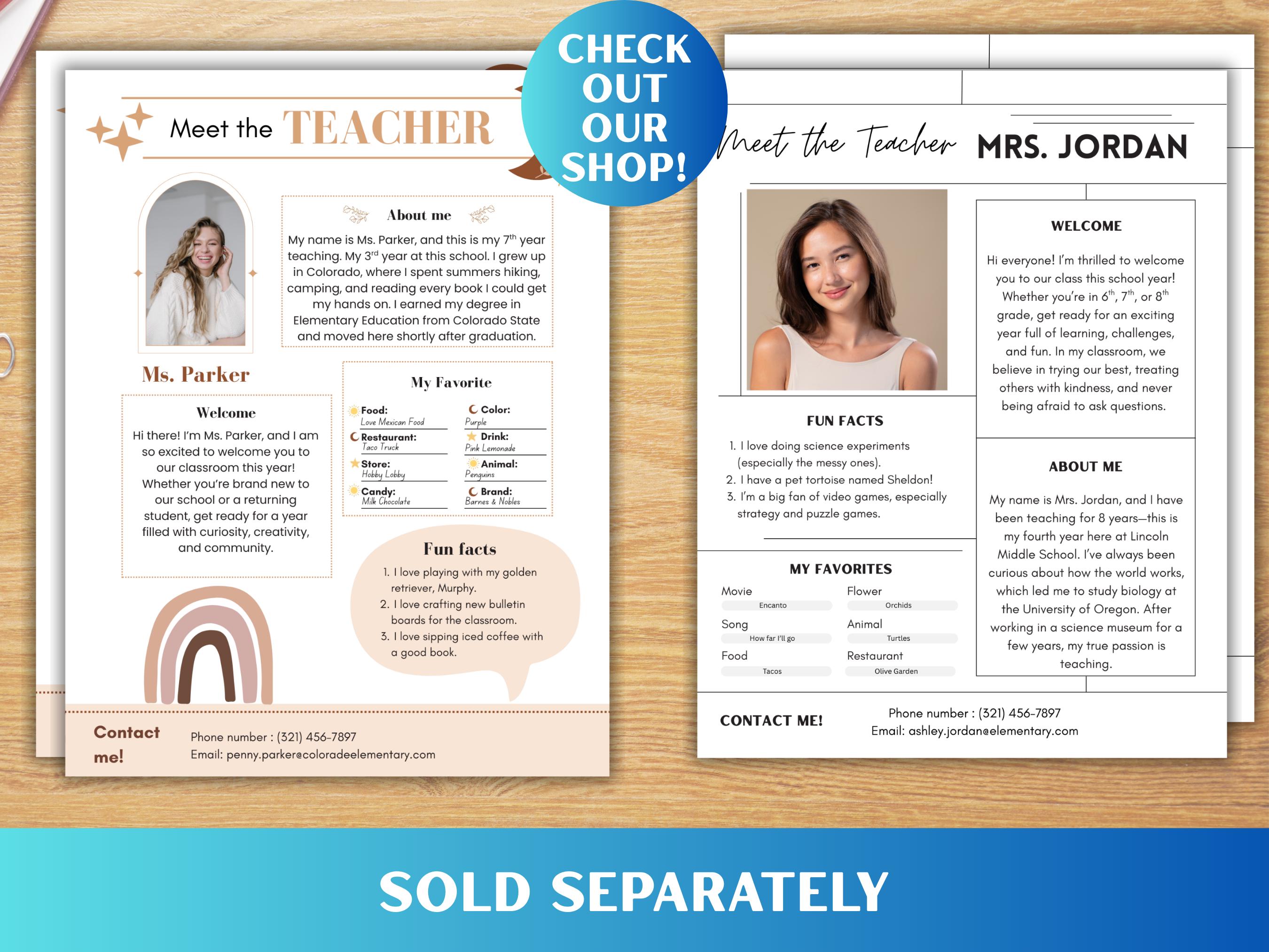 Editable Meet the Teacher Canva Template | Cute Fun Style Meet Your ...