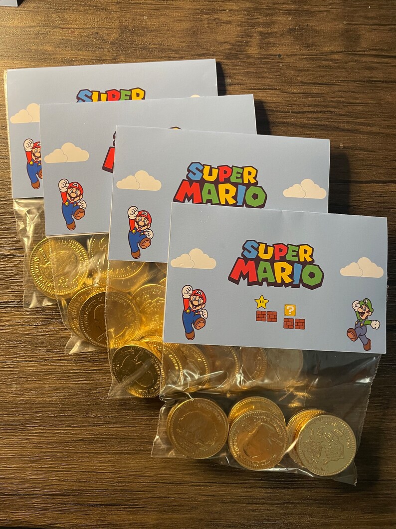 Super Mario Gold Coin Labels - Etsy