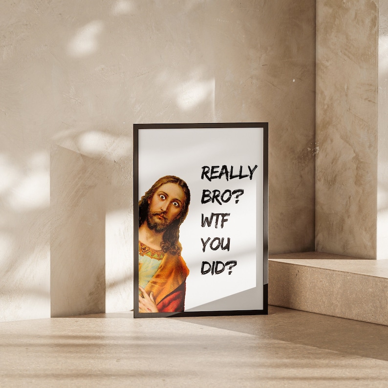 Peeking Jesus, Funny Christ, Xstitch Jesus Poster, Jesus Humour ...