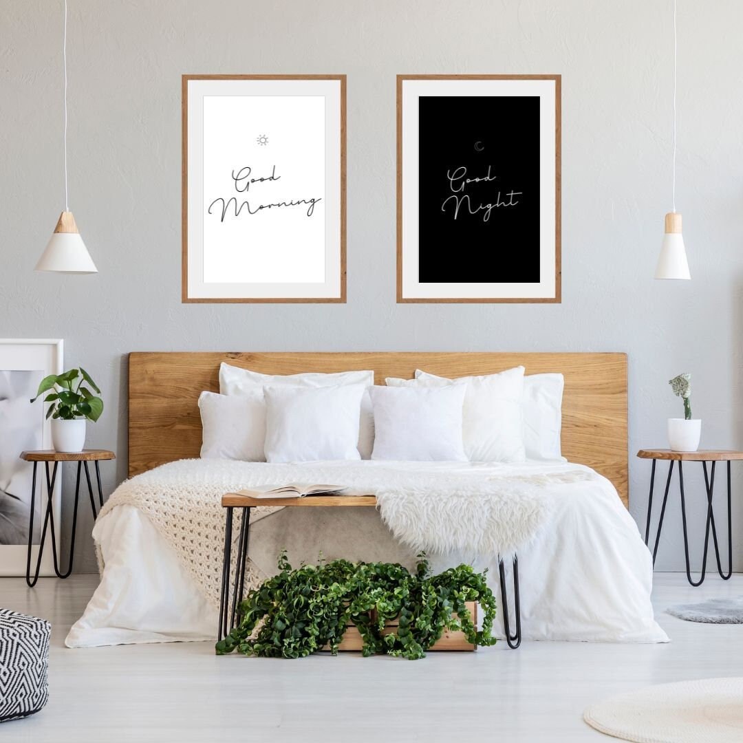 Greeting Bedroom Wall Art - Pair of Prints Two - Set of 2 Wall Art ...