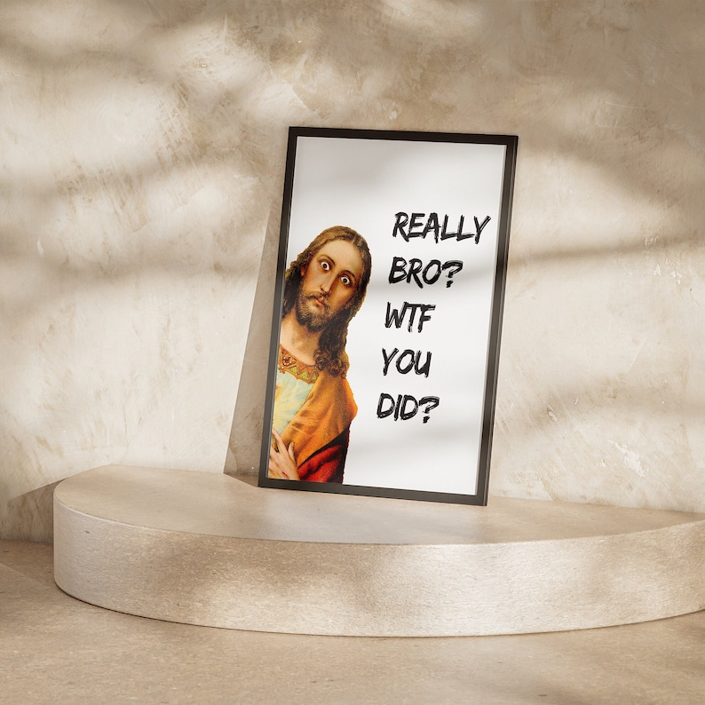 Peeking Jesus Funny Christ Xstitch Jesus Poster Jesus - Etsy