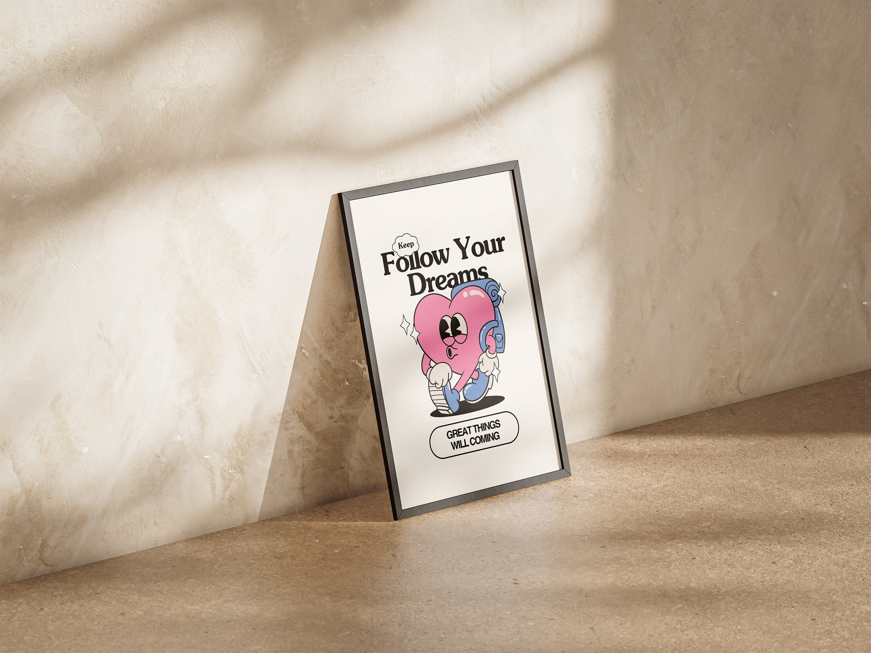 Follow Your Dreams Poster, Motivational Art, Positive Affirmation ...