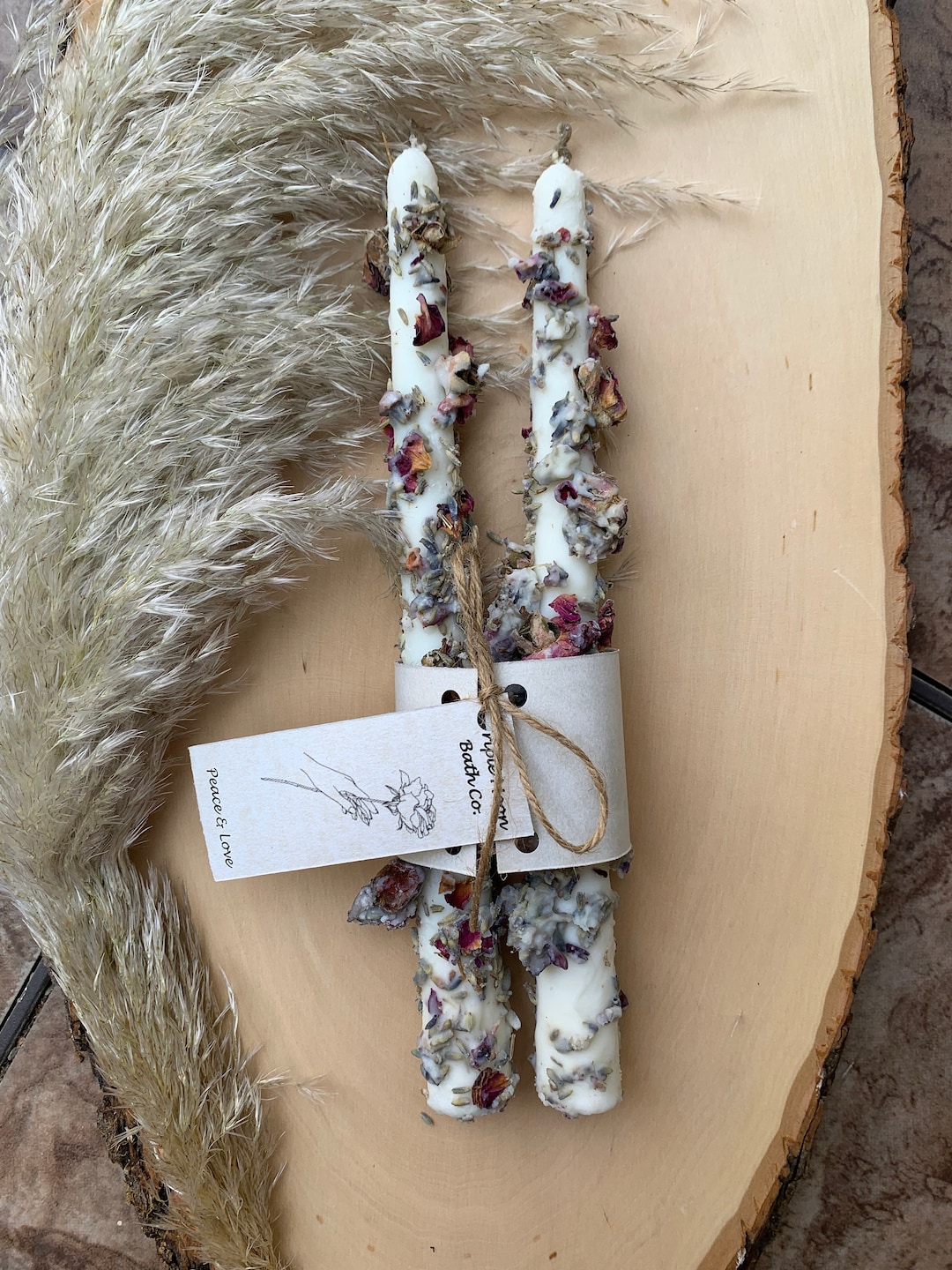 Peace & Love Tapered Candle Set - Etsy