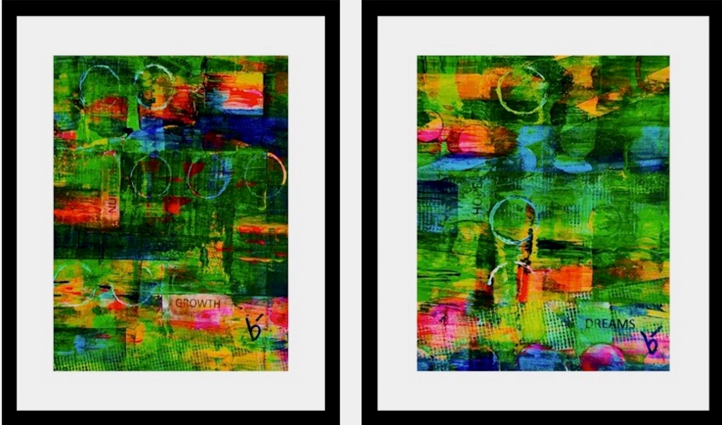 Original Abstract Painting , the Garden of Nurturing Growth ...