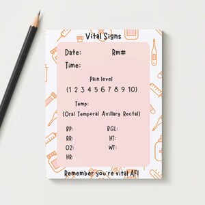 Nursing Vitals Notepad - Etsy