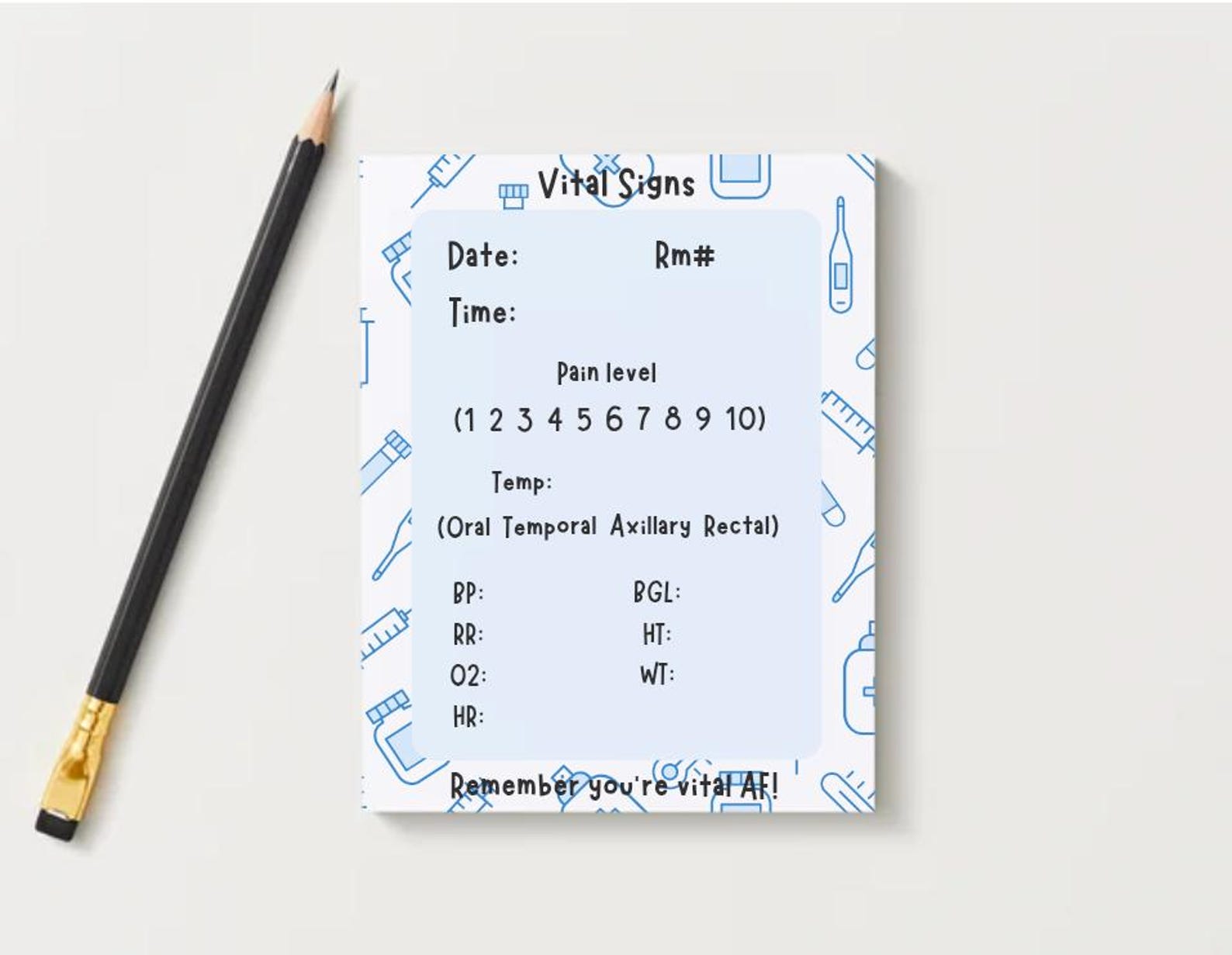Nursing Vitals Notepad - Etsy