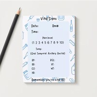 Nursing Vitals Notepad - Etsy