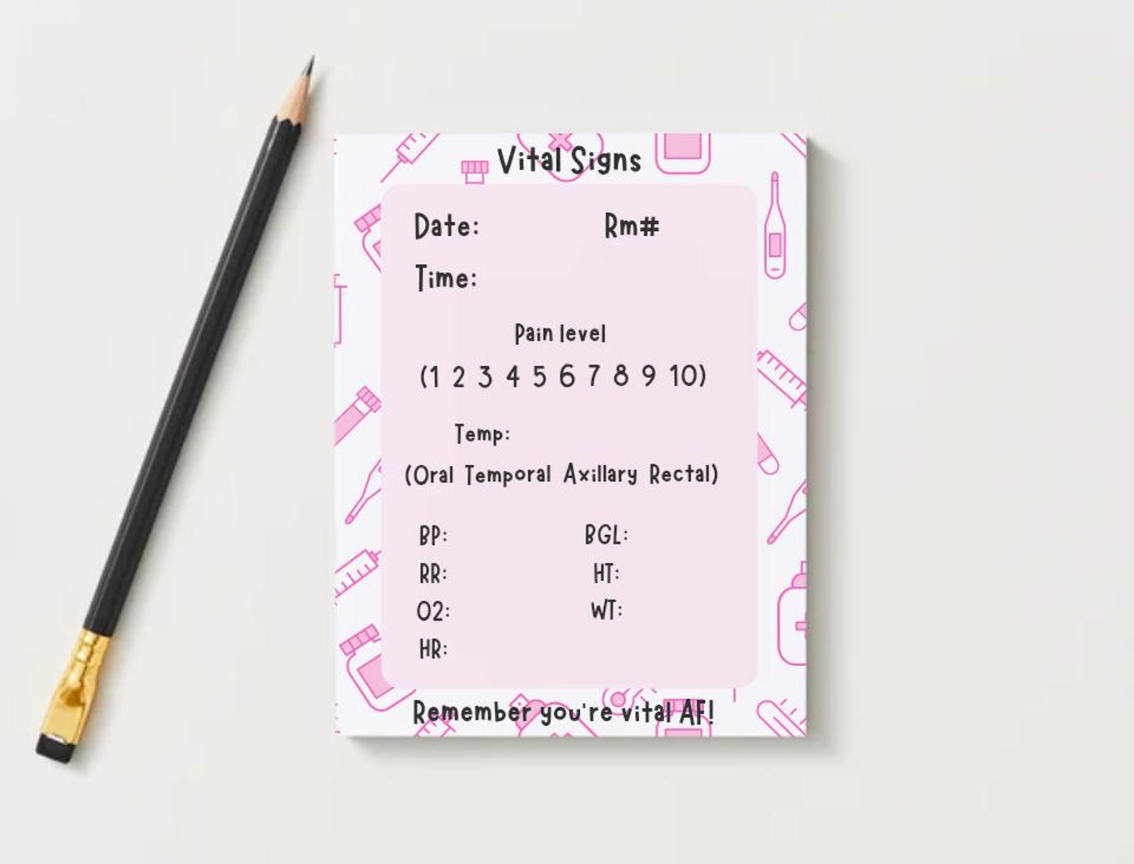 Nursing Vitals Notepad - Etsy