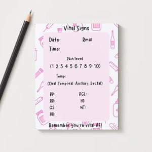 Nursing Vitals Notepad - Etsy