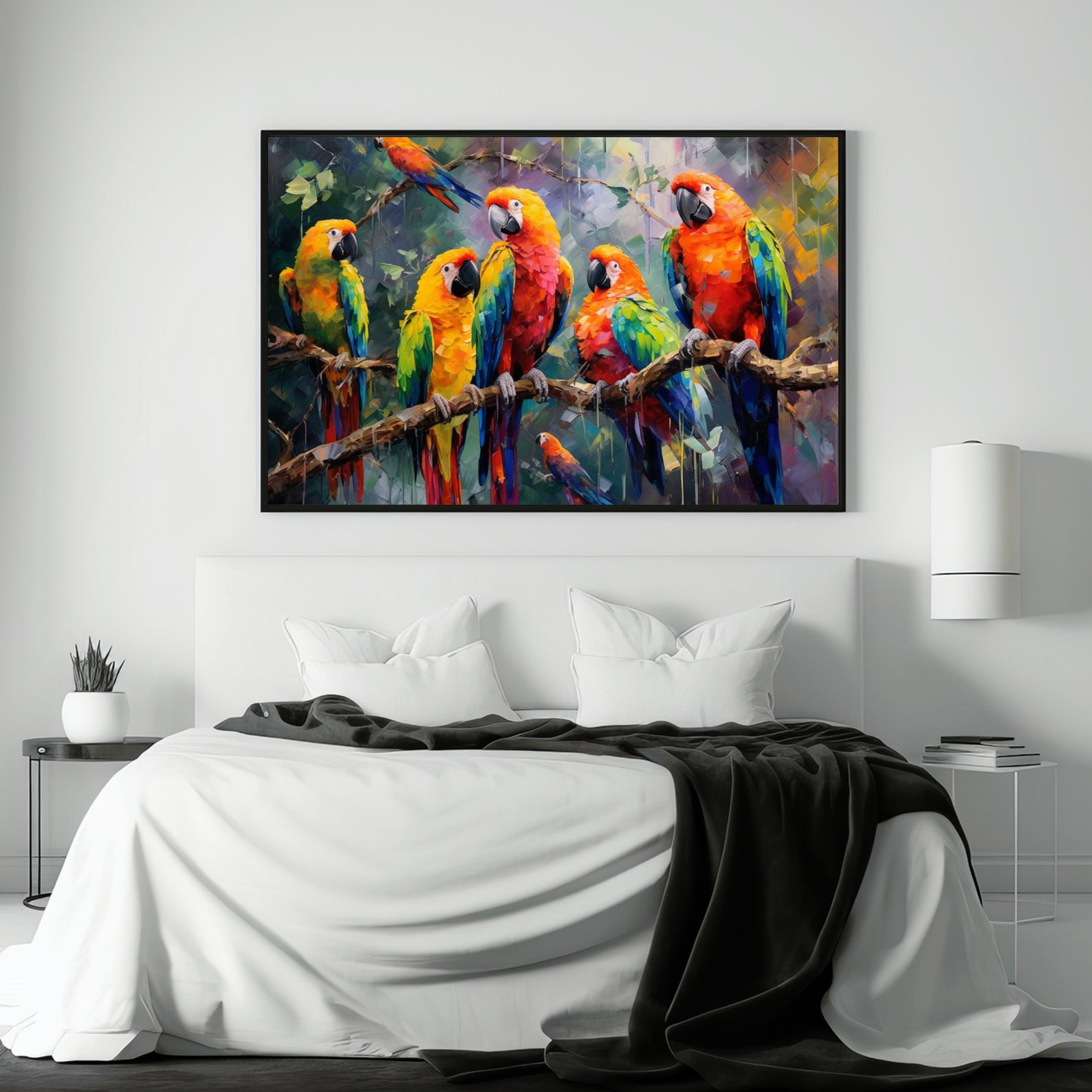 Parrots Abstract Art, Parrot Painting, Parrot Wallpaper, Jungle ...