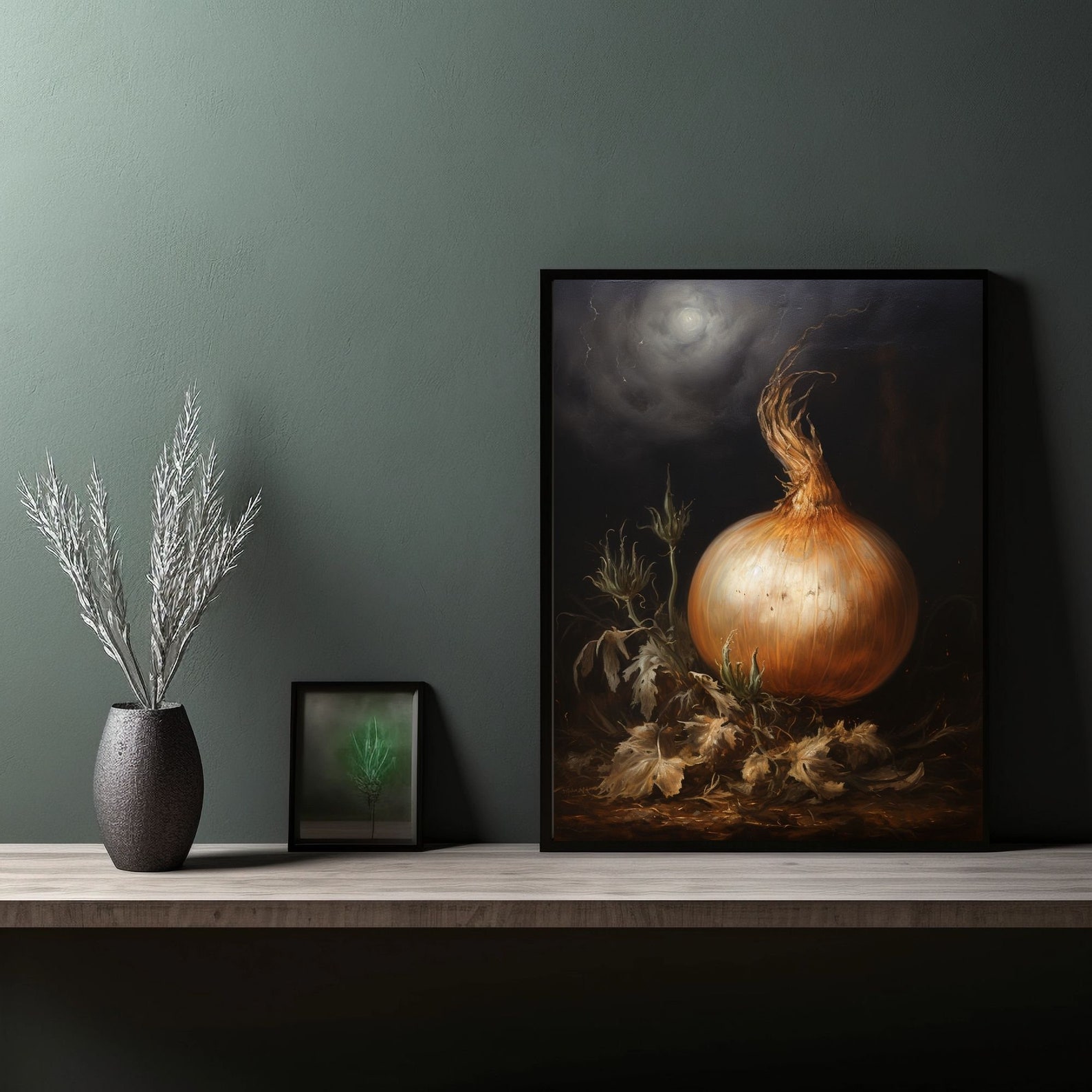 Onion Oil Painting Onion Art Print Earthy Gallery Wall - Etsy